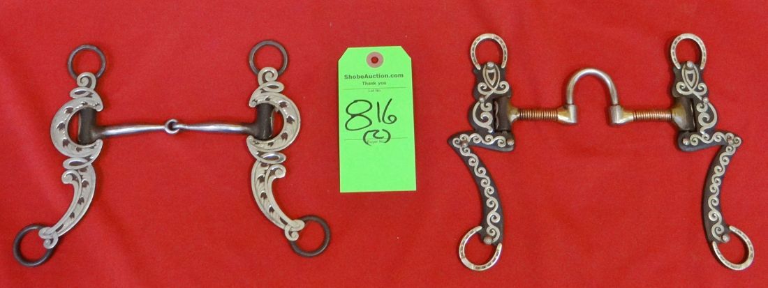 2- Gist Classic Equine bits, correction & snaffle, silver mtd., new