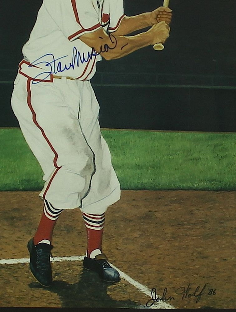 Stan Musial Signed Cardinals 13x21 Lithograph with Career Stats (JSA ALOA)