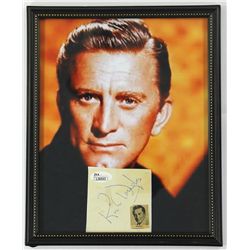 Kirk Douglas Signed 8x10 Framed Cut Display (JSA COA)