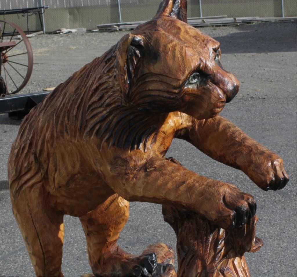 Montana Bobcat Chainsaw Carving his lot features a