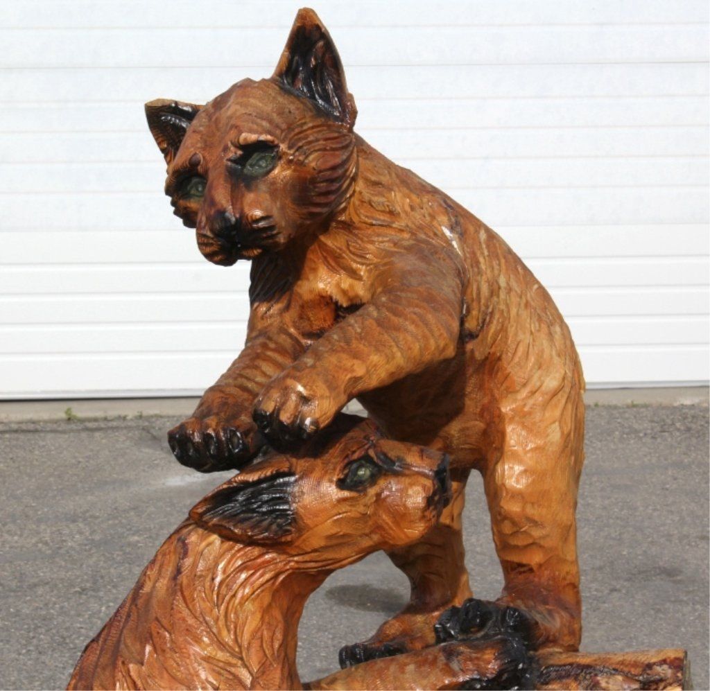 Montana Bobcat Chainsaw Carving his lot features a