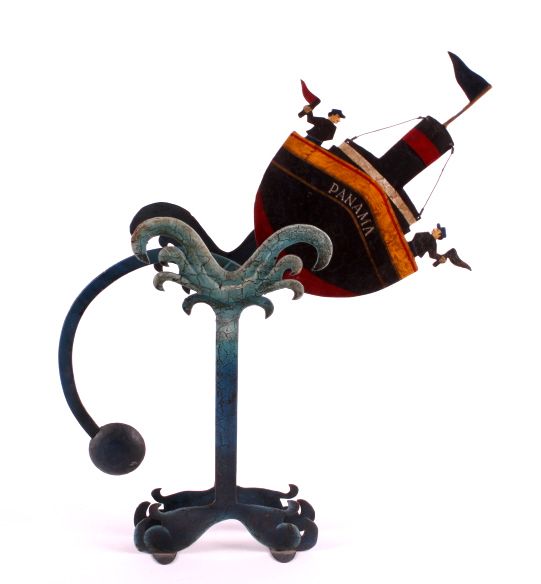 Folk Art Rocking Boat Pendulum Sculpture This is a