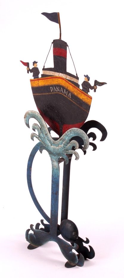 Folk Art Rocking Boat Pendulum Sculpture This is a
