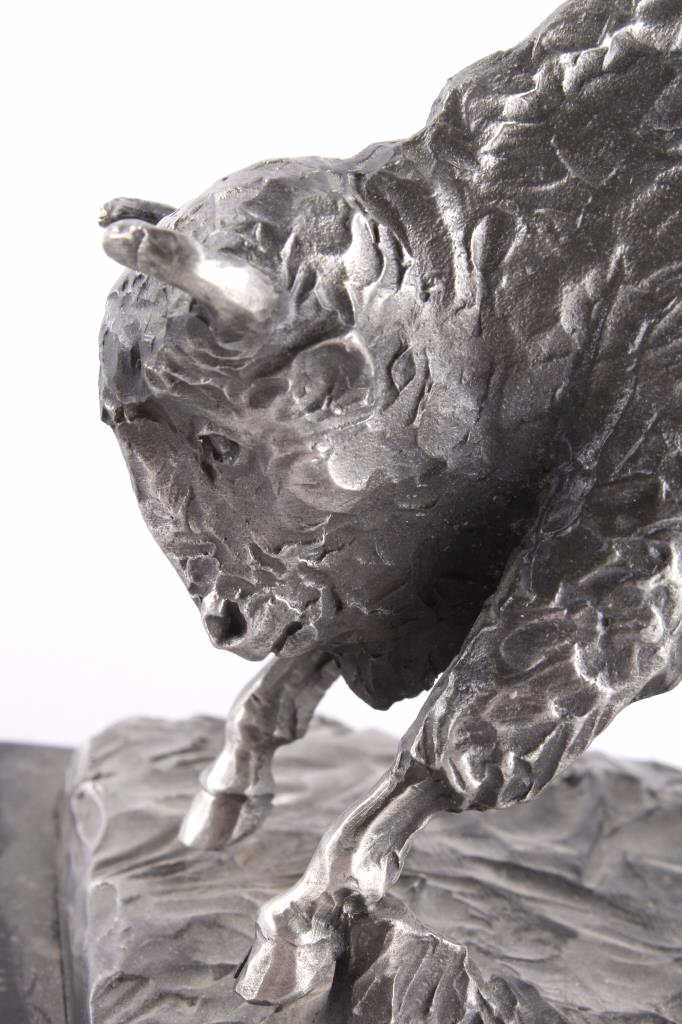 Buffalo Hunt Pewter Sculpture Philip Kraczkowski T