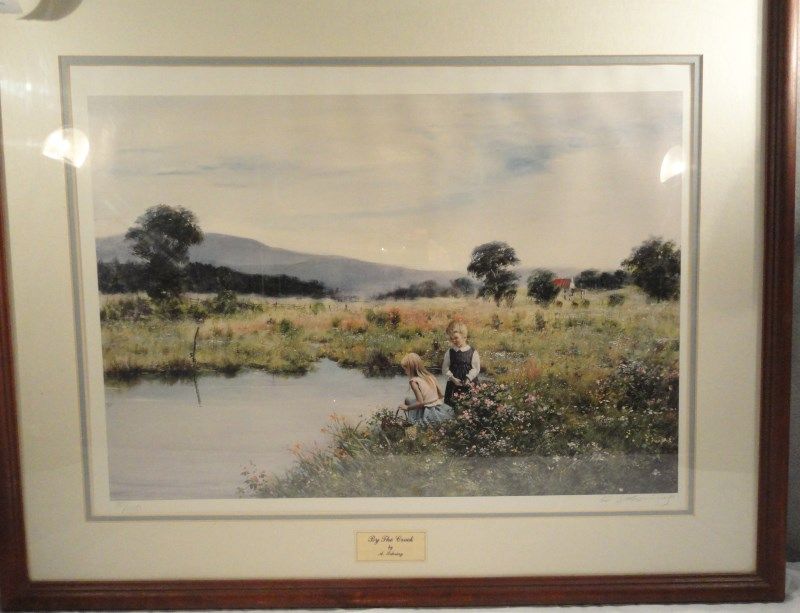 ADOLF SEHRING PRINT "BY THE CREEK" SIGNED & #801 / 1000 with COA