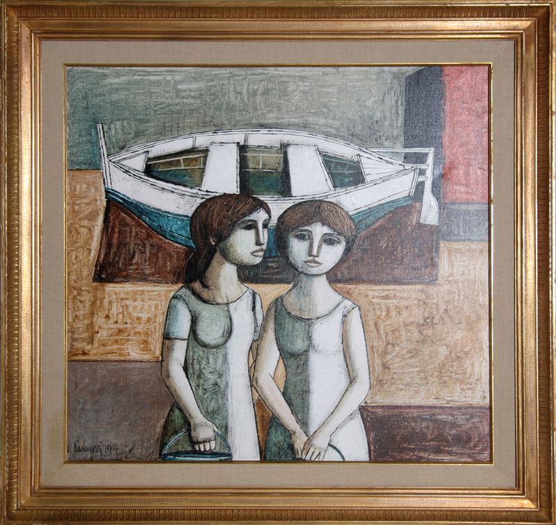 Lucio Ranucci, Two Girls, Oil Painting