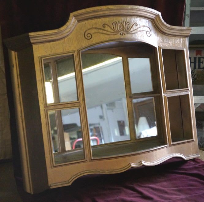 Small Wall Mount Mirror Back Shelf Unit