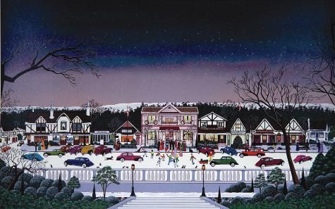Folk Art Nicky Watanabe CHRISTMAS IN CAMBRIA Art Print
