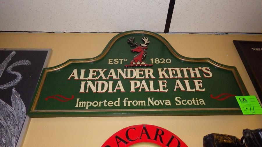 Alexander Keith's India Pale Ale plaque / Bacardi est. 1862 metal sign ...