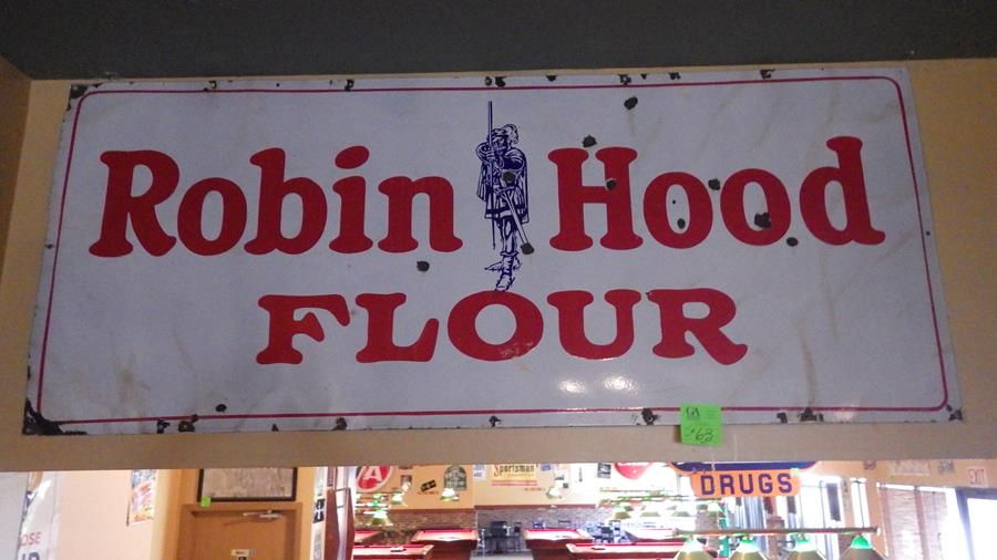 Antique Robin Hood flour metal sign