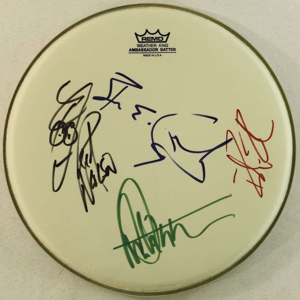 Cheap Trick Band Signed Drum Head with Robin Zander, Bun E. Carlos, Tom ...