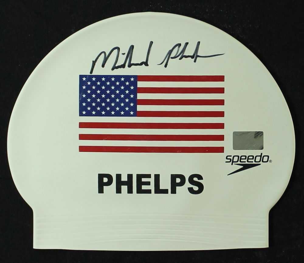 Michael Phelps Signed Speedo Swim Cap (GTSM COA)