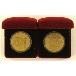 Lot of (2) Don Mattingly Limited Edition Bronze Coin in Case