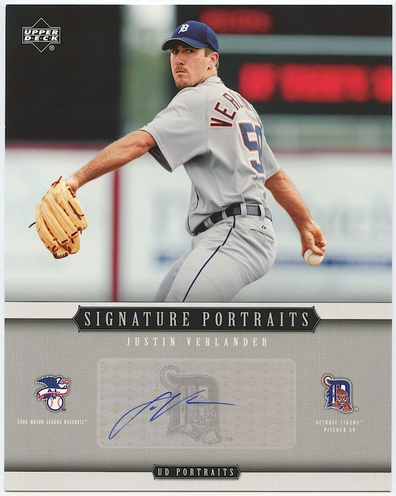 2005 UD Portraits Signature Portraits Autograph 8x10 #VE Justin Verlander