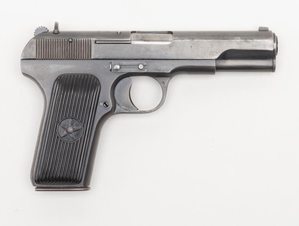 Russian Tokarev semi-auto pistol, 7.62mm cal., 4-1/2” barrel, blue ...
