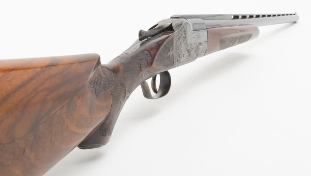 Highly deluxe grade Ithaca 4E single barrel Trap shotgun, 12 gauge, 34 ...