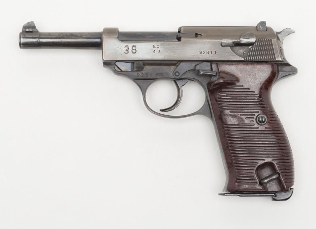 Walther P-38 DA semi-auto pistol, “ac-41”, 9mm, 4-3/4” barrel, military ...