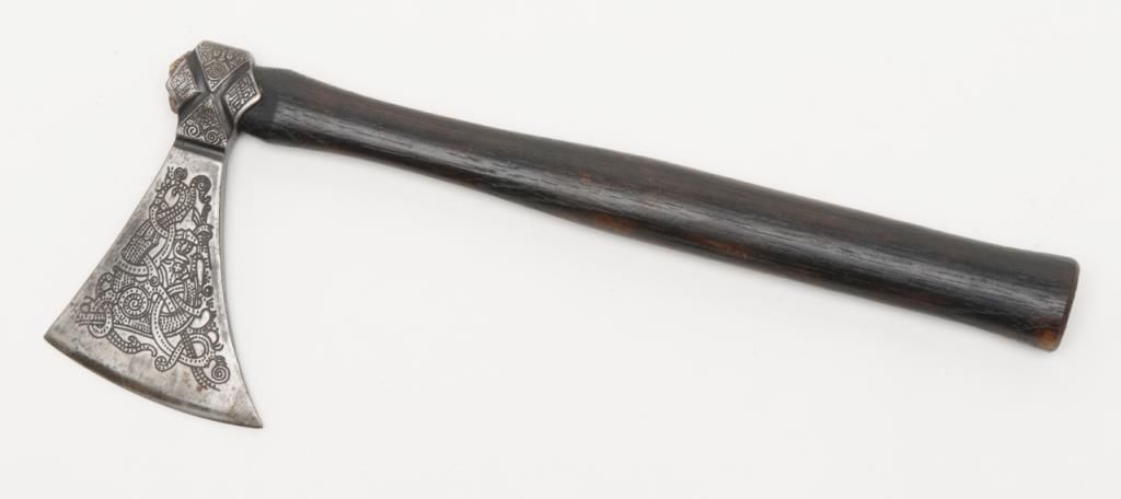 Nineteenth Century etched and decorated Celtic axe; Museum quality! Est ...