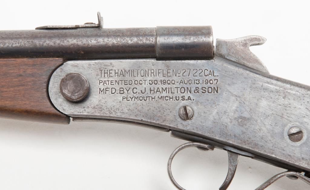 Hamilton No. 27 single shot boys rifle, .22 cal., blue finish, wood ...