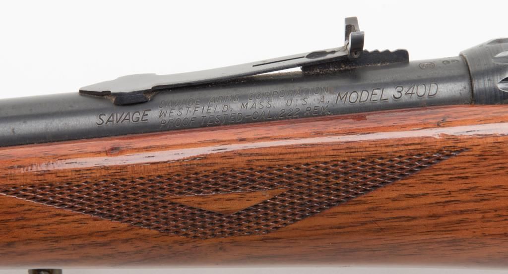 Savage Model 340D bolt action magazine fed rifle, .222 Rem. cal., 24 ...