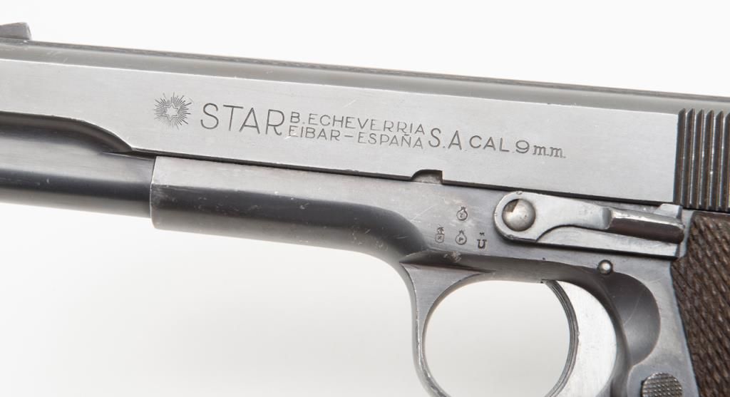 Star Modelo Super semi-auto pistol, 9mm cal., 5” barrel, blue finish ...
