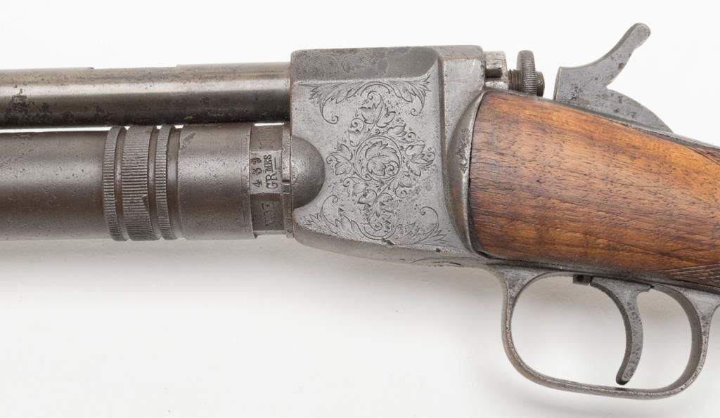 French Giffard 19th Century air rifle, all metal, engraved receiver ...