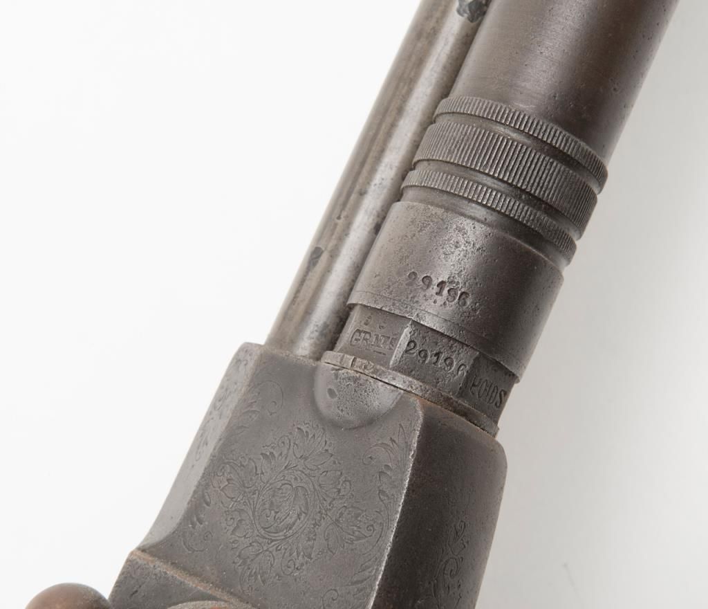 French Giffard 19th Century air rifle, all metal, engraved receiver ...