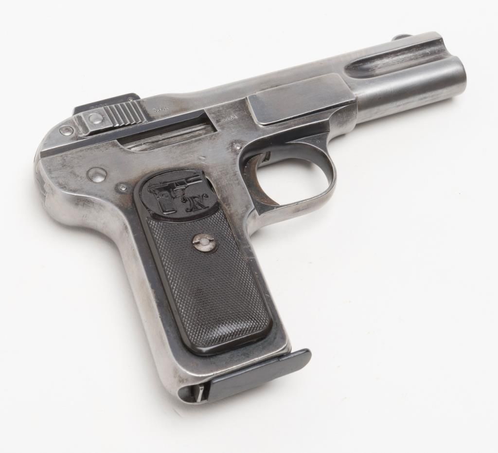 FN Model 1900 semi-auto pistol, 7.65mm cal., 4” barrel, blue finish ...