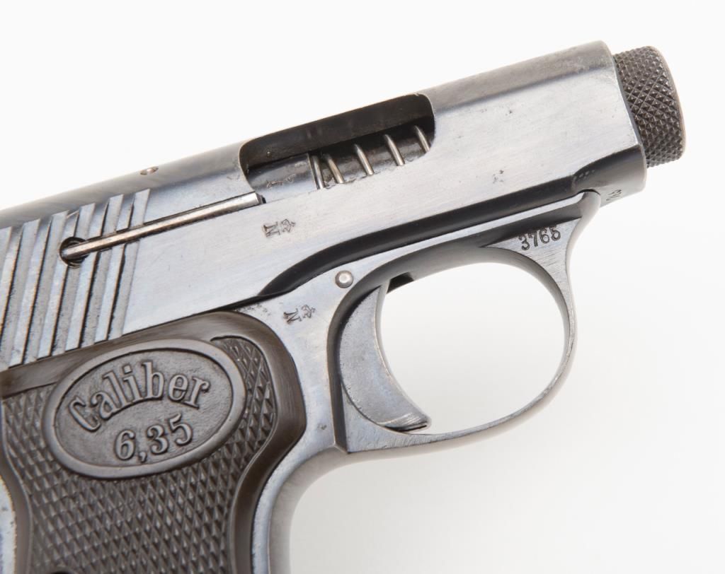 Walther pocket model semi-auto pistol, 6.35mm cal., 2” barrel, blue ...