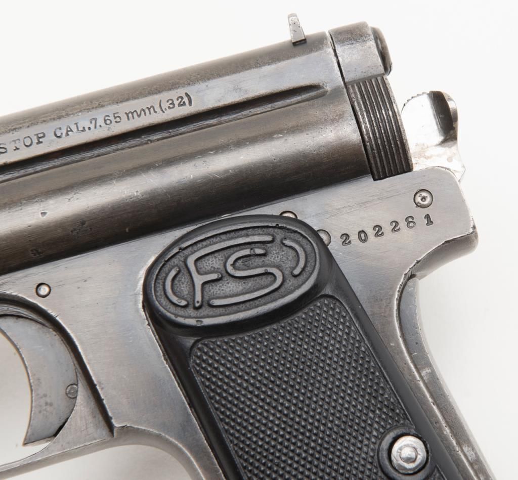 Frommer Stop Model 1912 semi-auto pistol, 7.65mm cal., 4” barrel, blue ...
