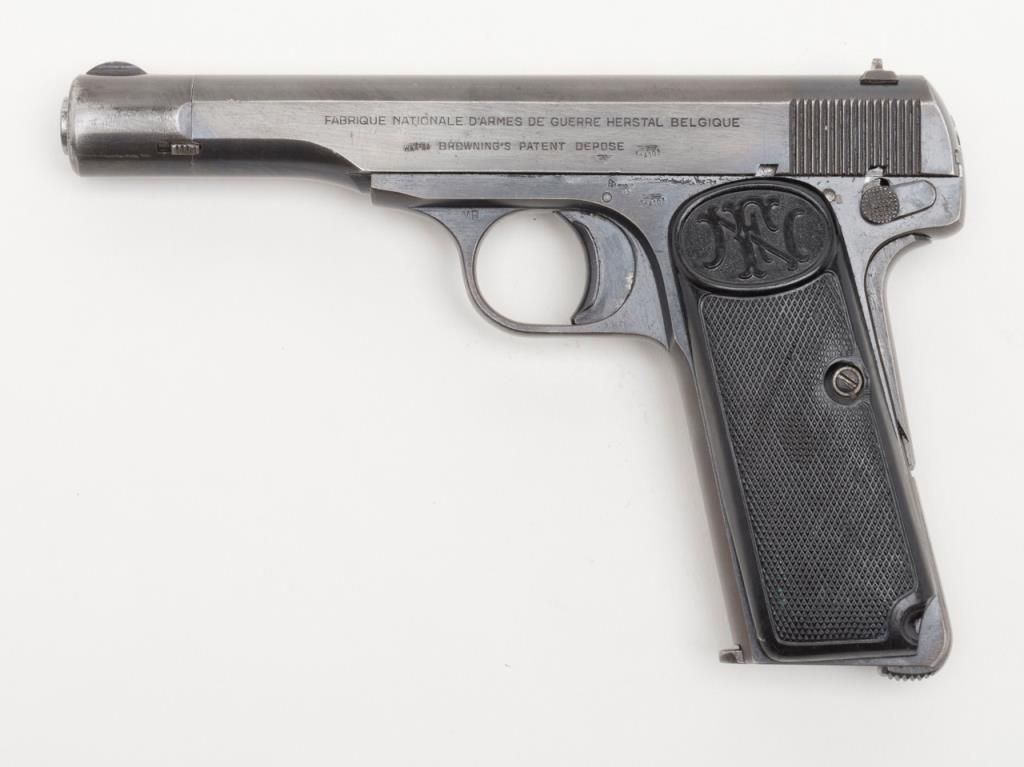FN Model 1910 semi-auto pistol, 7.65mm cal., 4-1/2” barrel, blue finish ...