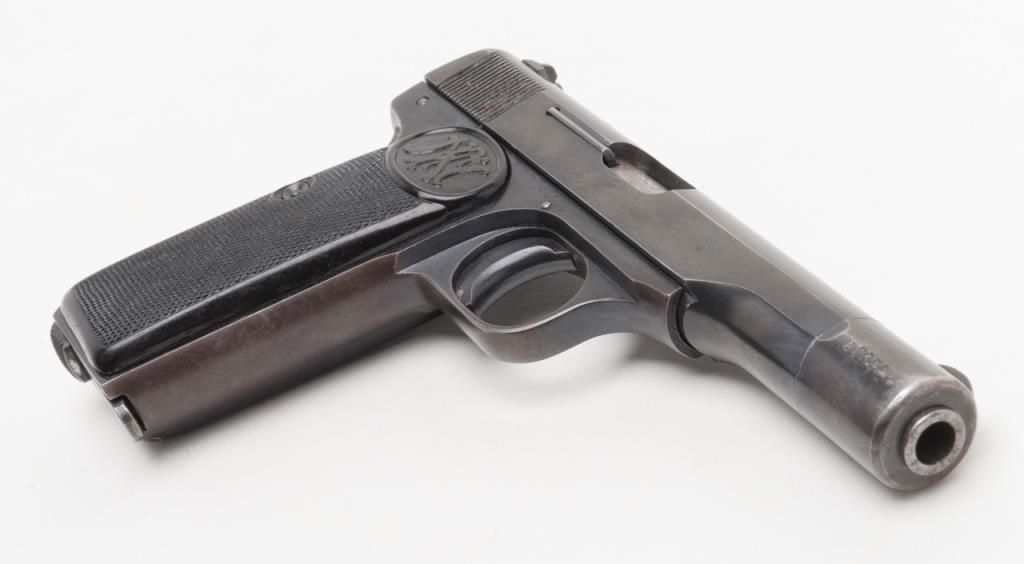 FN Model 1910 semi-auto pistol, 7.65mm cal., 4-1/2” barrel, blue finish ...