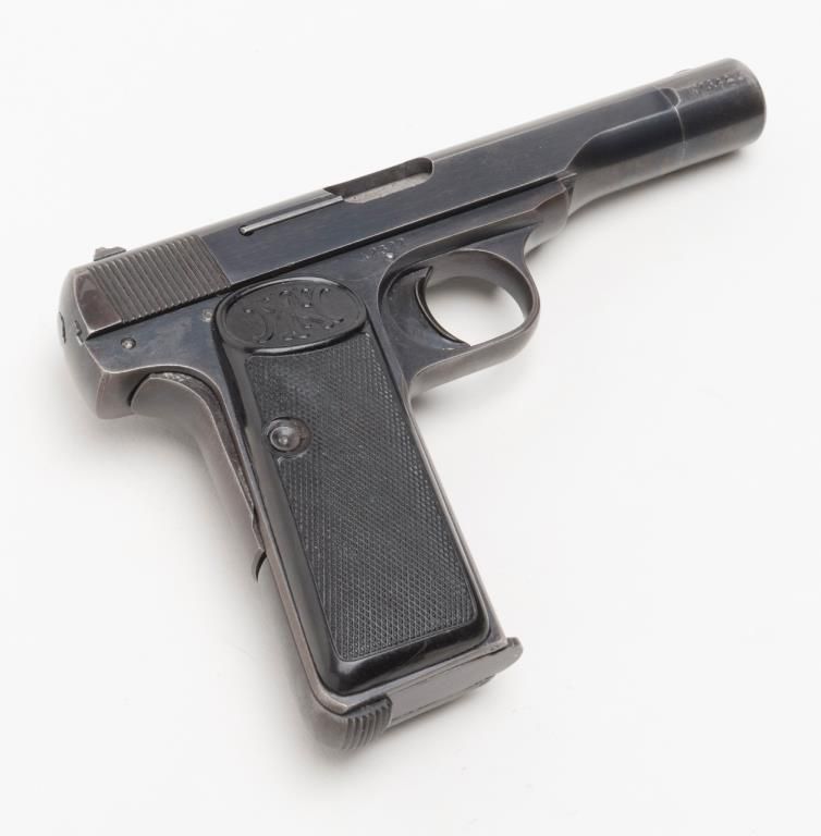 FN Model 1910 semi-auto pistol, 7.65mm cal., 4-1/2” barrel, blue finish ...