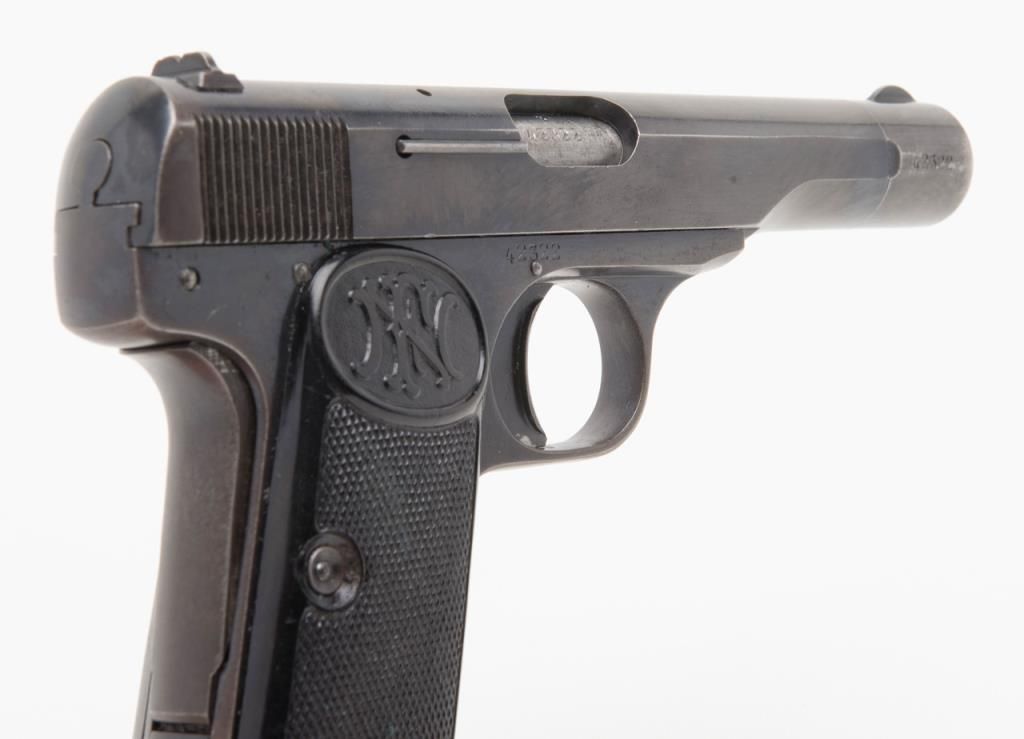 FN Model 1910 semi-auto pistol, 7.65mm cal., 4-1/2” barrel, blue finish ...