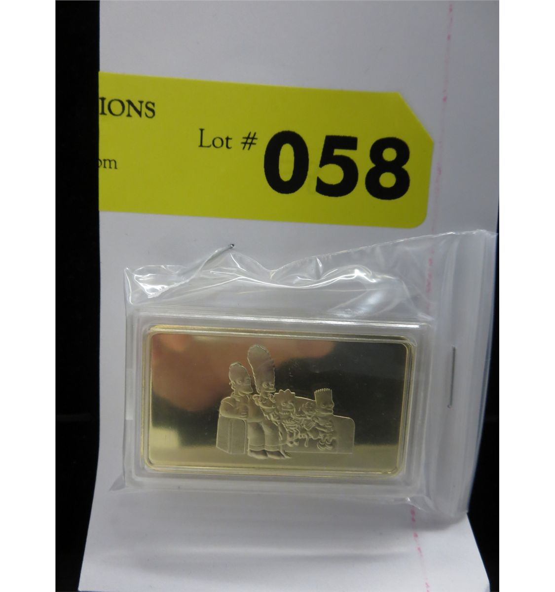 1 oz. Gold clad "The Simpsons" art bar