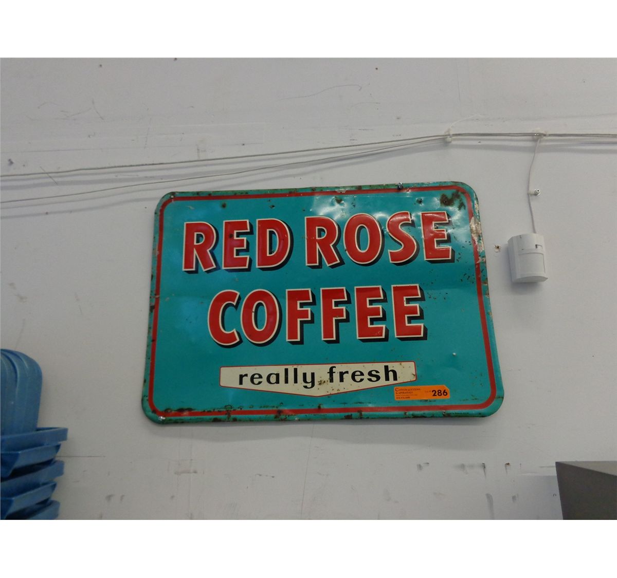 Vintage metal Red Rose Coffee sign