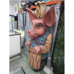 Large chef pig statue