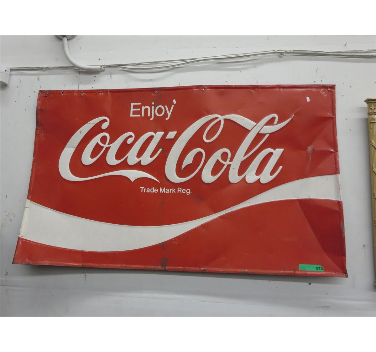 Vintage large Coca Cola tin advertising sign