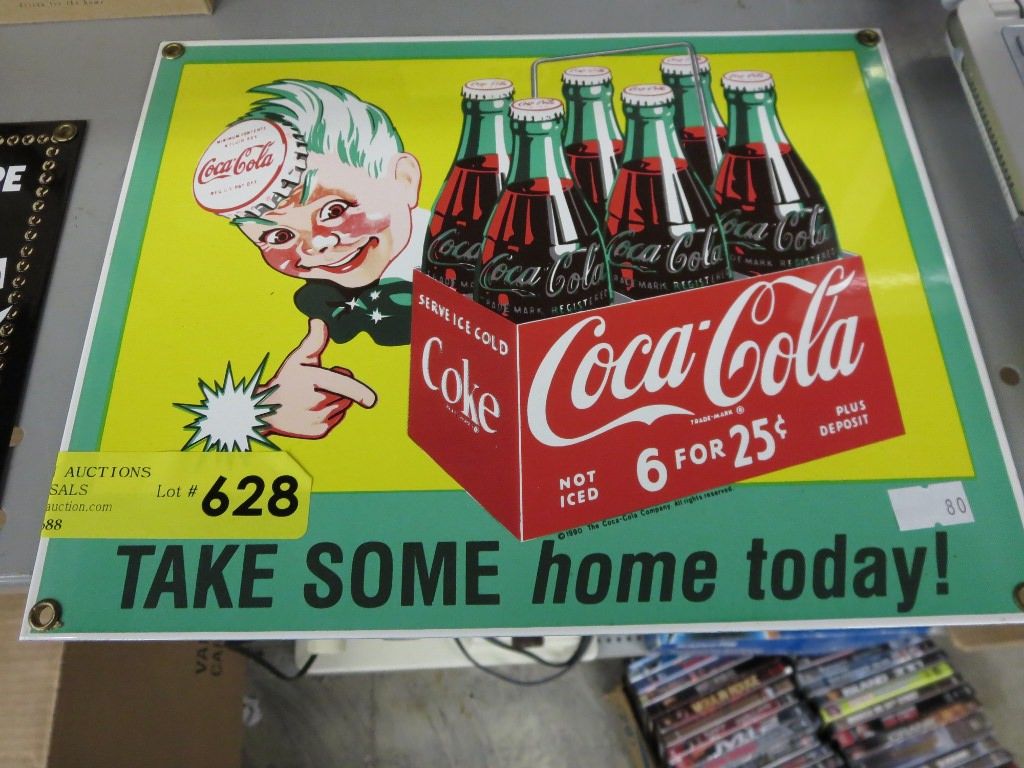 Metal Coca Cola wall sign - 1990
