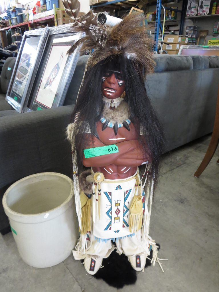 Large First Nations floor standing figural statue