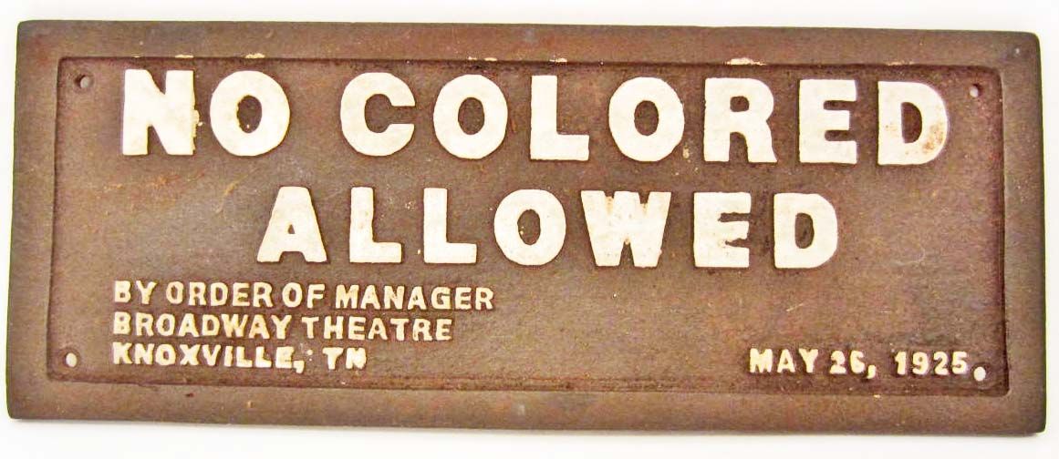 ANTIQUE STYLE NO COLORED ALLOWED SIGN