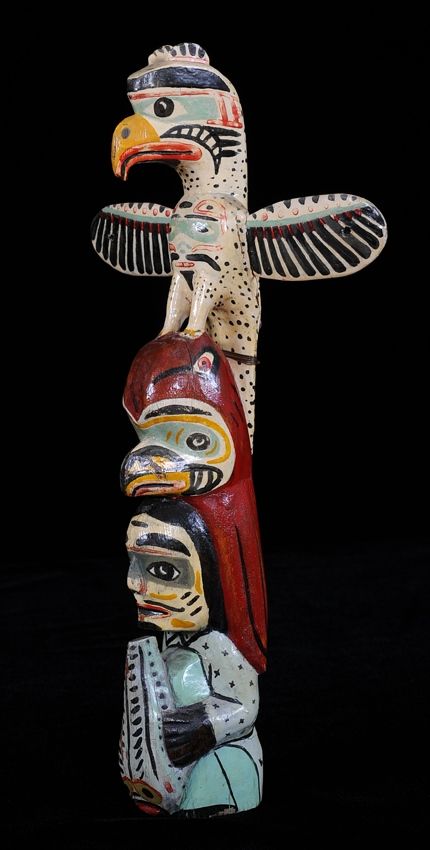 Totem Given to Mrs Thiemer by Mungo Martin, Carved with Thunderbird ...