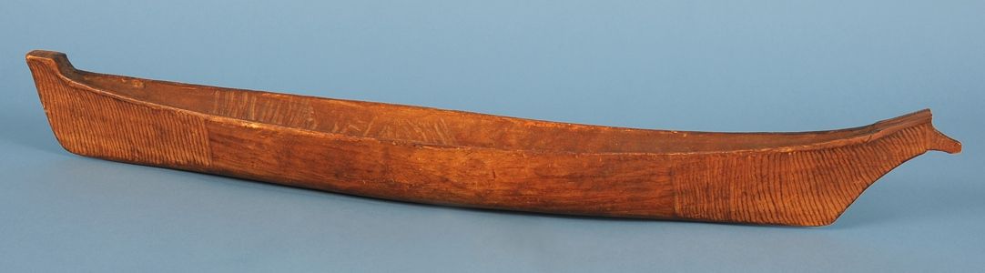 Mid 19TH C. Nuu-chah-nulth Model Canoe with Beaver Tooth Adze Work and ...