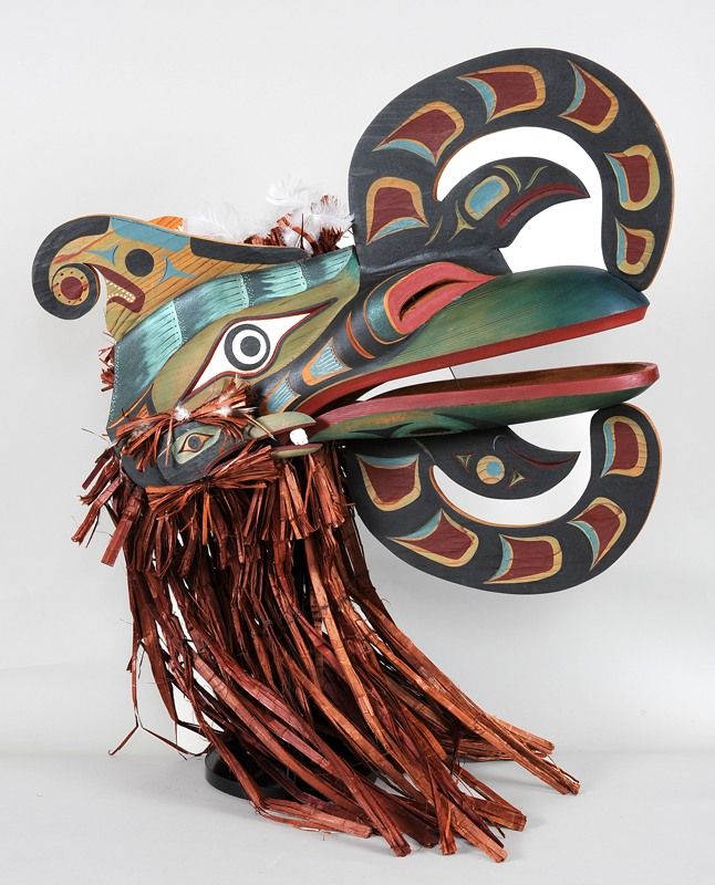 Articulated Kwakwaka'wakw Hamatsa Crooked Beak Mask with Cedar Bark ...