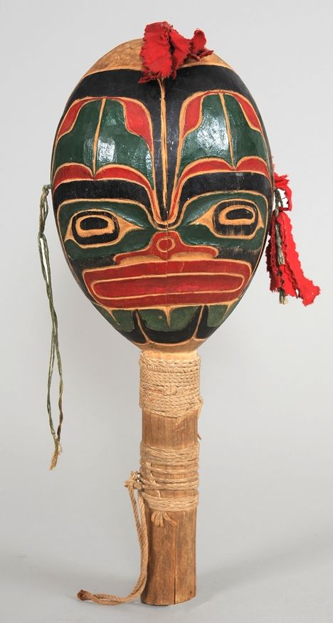 Rare 19TH C. Northwest Coast Dance Rattle Carved and Painted ...