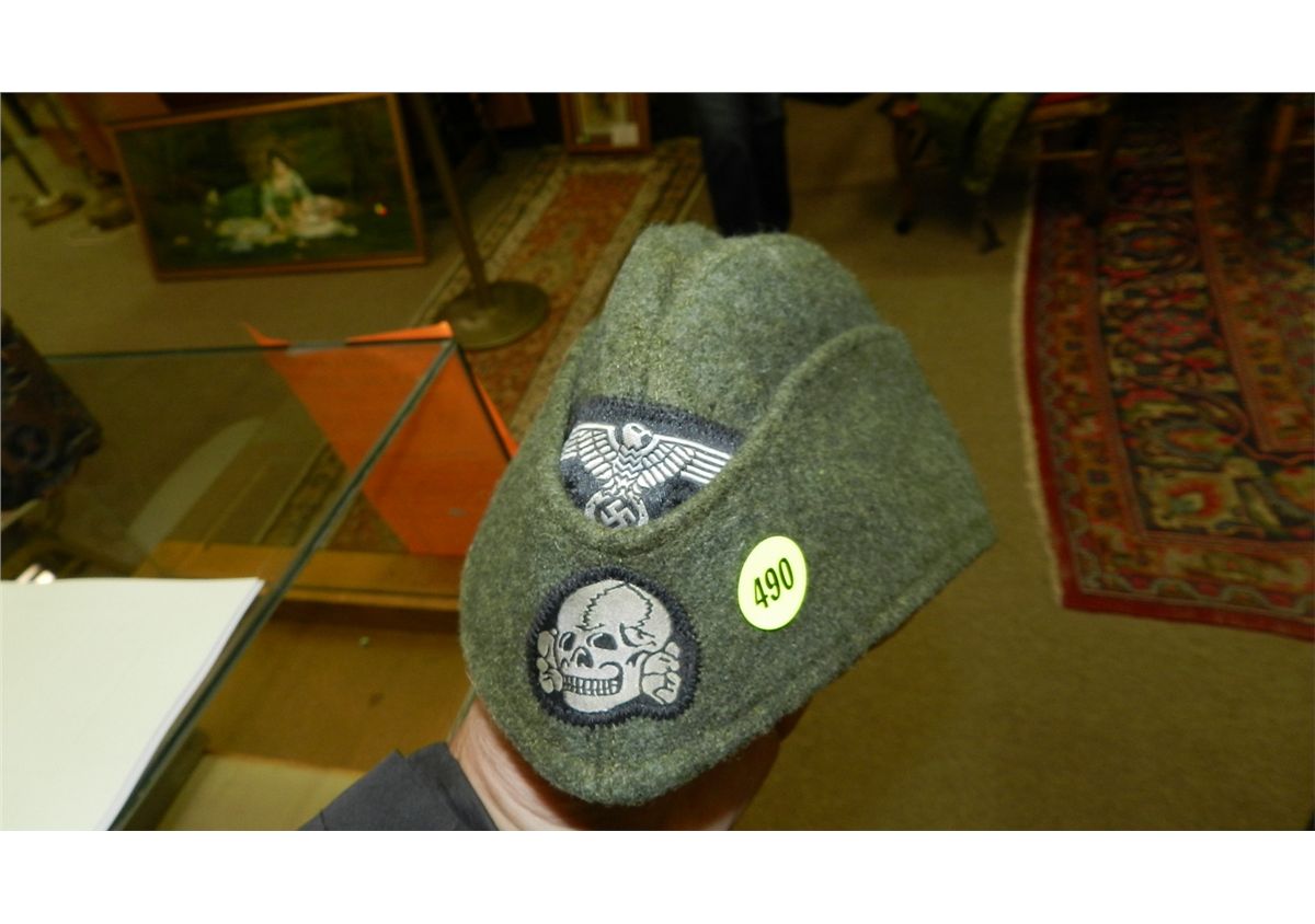 WWII Nazi German soldiers wool skull cap with eagle with swastika ...
