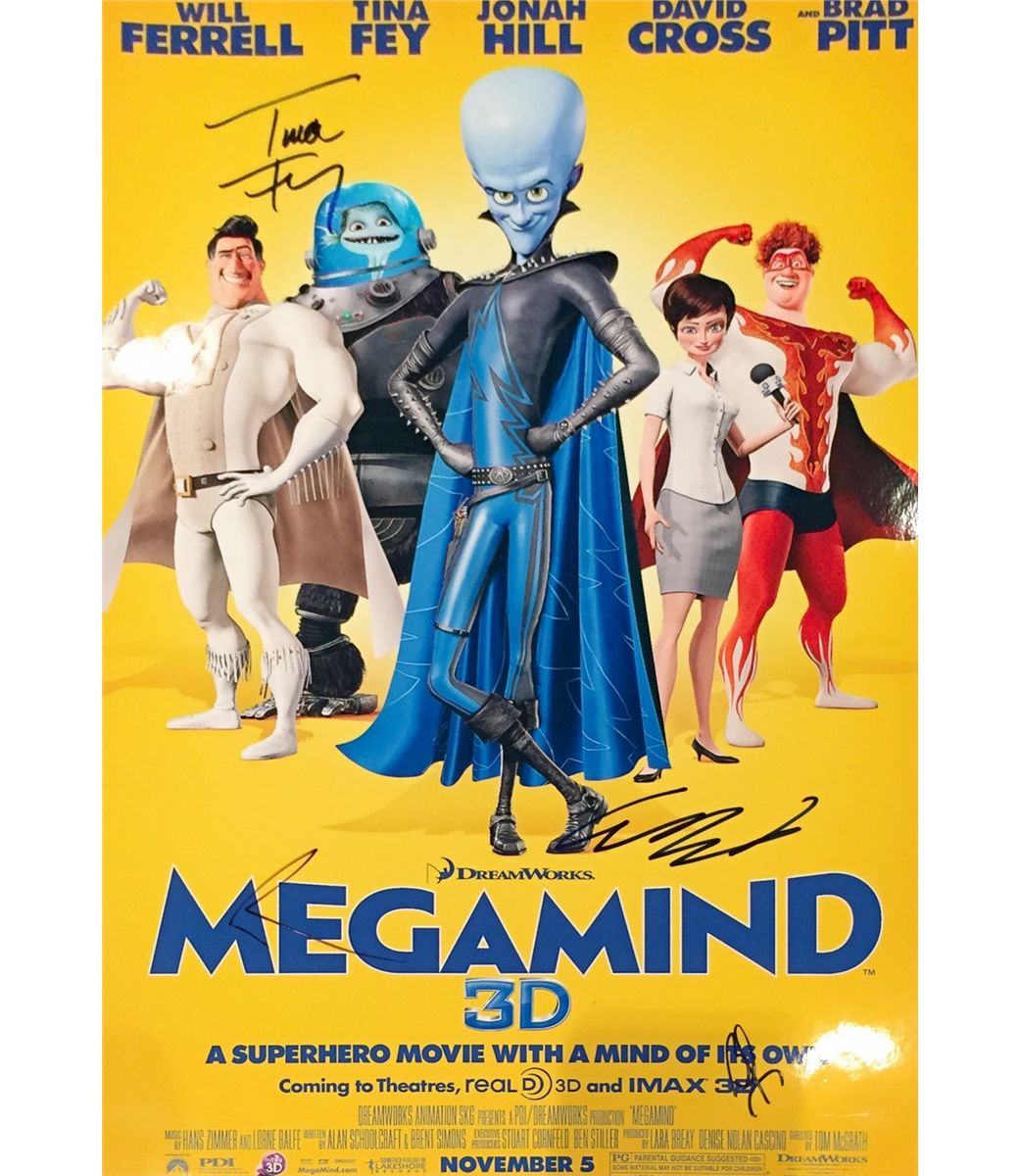 Megamind color mini premiere poster on photopaper 13x17 signed at the ...