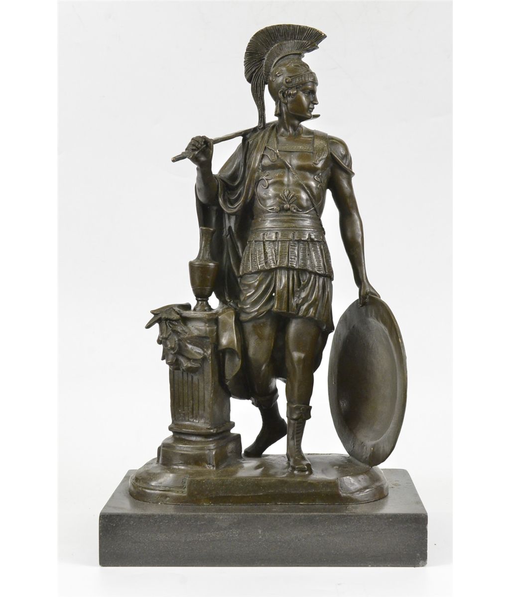 16"x9" Odysseus Greek Soldier Spartan With Spear And Shield Bronze ...
