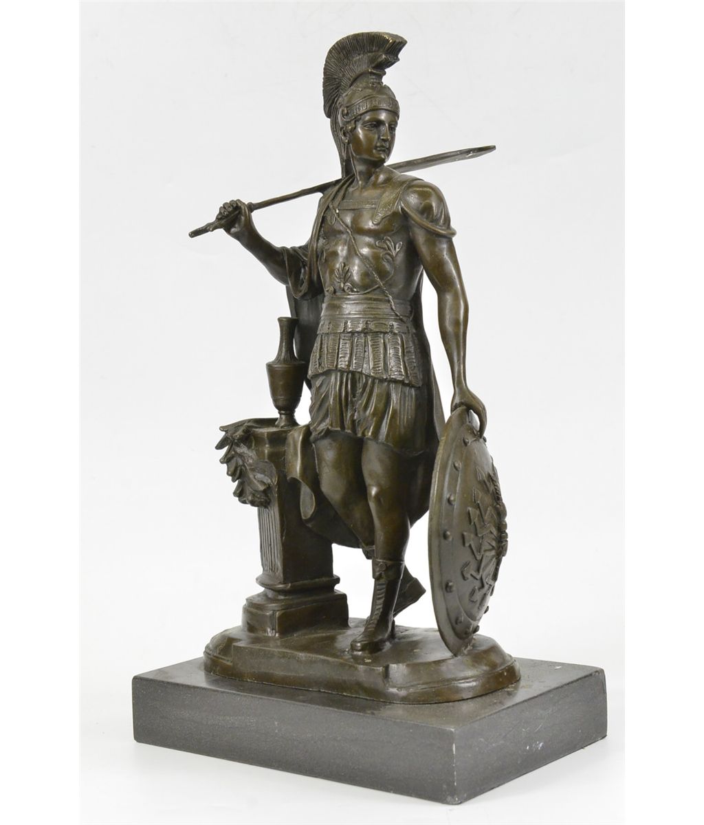 16"x9" Odysseus Greek Soldier Spartan With Spear And Shield Bronze ...
