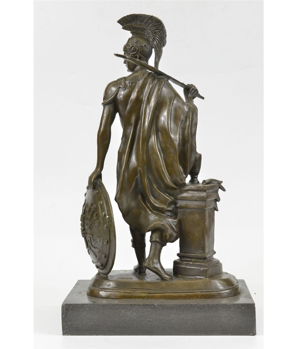 16"x9" Odysseus Greek Soldier Spartan With Spear And Shield Bronze ...